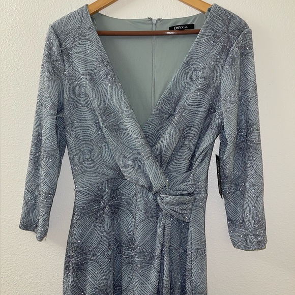 Onyx Nite | Dresses | Nwt Elegant Artic Blue Sparkling Maxi Evening ...